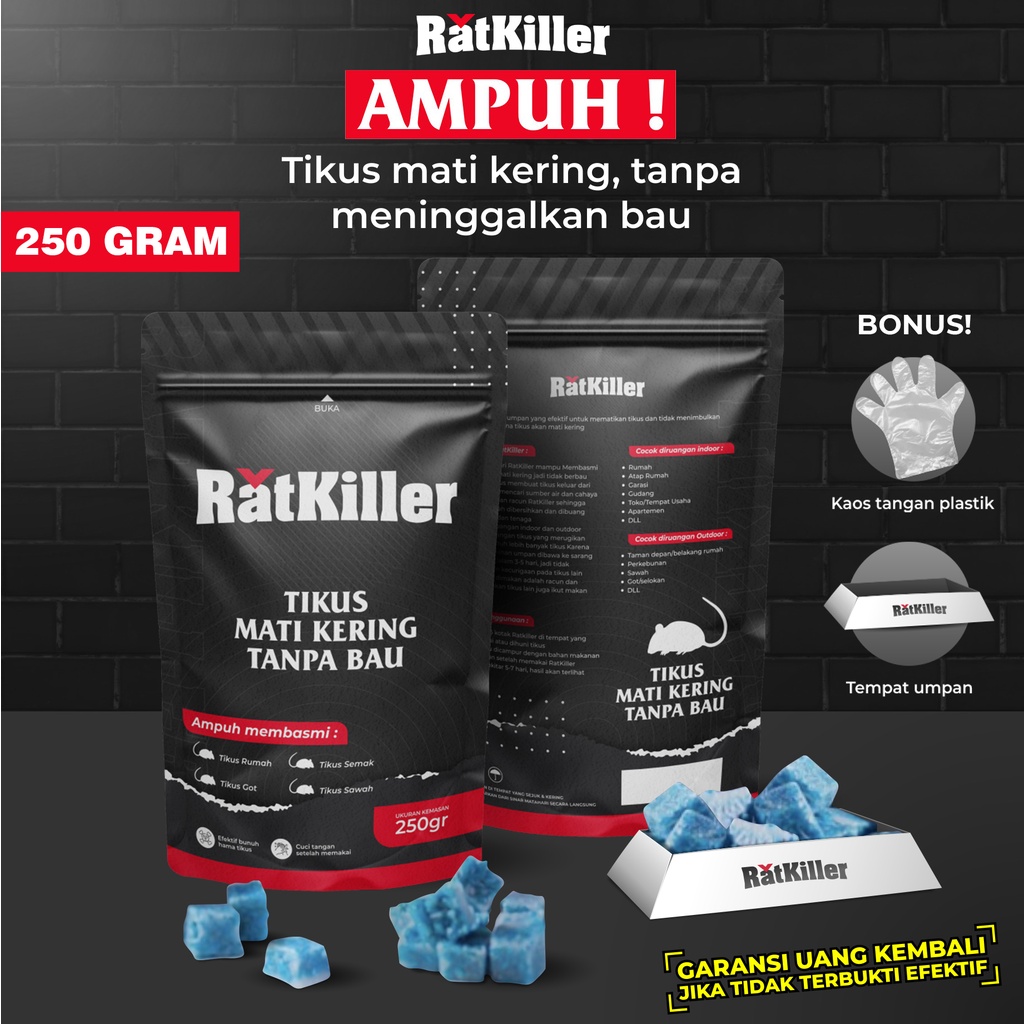 Jual RatKiller Racun Tikus Mati Kering Tanpa Bau / Obat Tikus Paling ...
