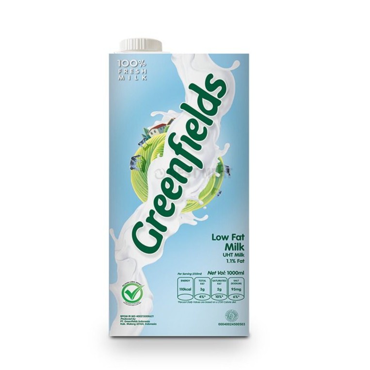 Jual Greenfields UHT Low Fat 1 Liter 1000 ml | Shopee Indonesia