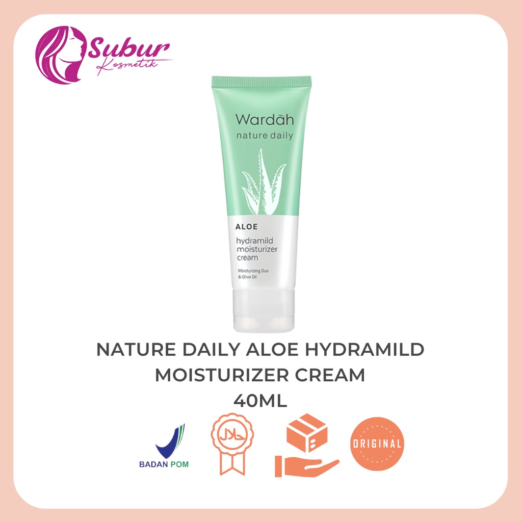 Jual Wardah Nature Daily Aloe Hydramild Moisturizer Cream 40Ml | Shopee ...