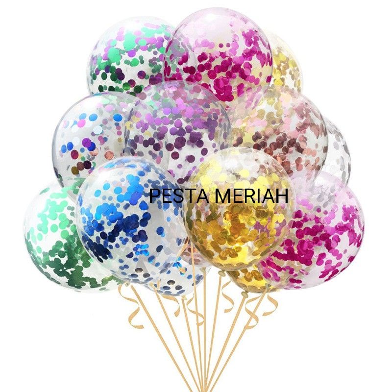 Jual BALON LATEX TRANSPARAN ISI CONFETTI / BALON ISI CONFETTI / BALON ...