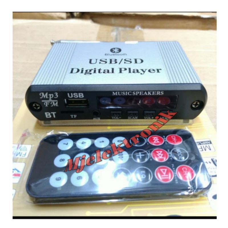 Jual Mp3 Bluetooth Player Mobil Rumah USB SD FM Radio Digital Remote ...