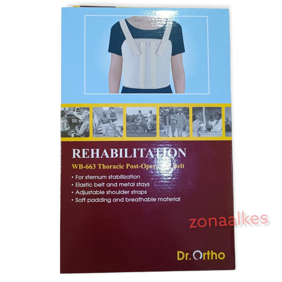 Jual Dr. Ortho WB-663 Thoracic Post Operation Belt / Chest Breast Belt ...