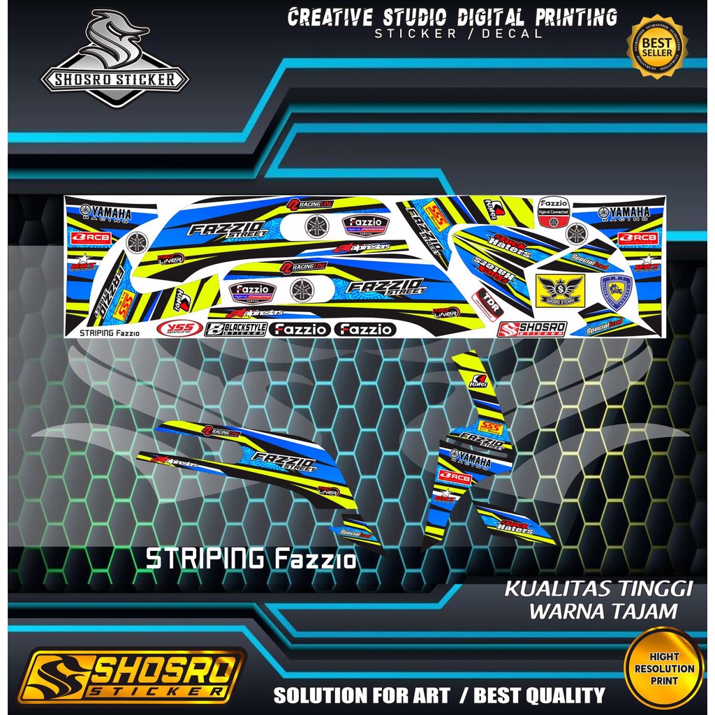 Jual STIKER RACING STIKER BUAT MOTOR FAZZIO NEW FI VARIASI / STRIPING ...