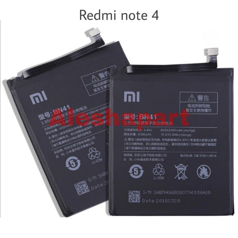 Jual Baterai/Battery XIAOMI REDMI NOTE 4/BN41 | Shopee Indonesia