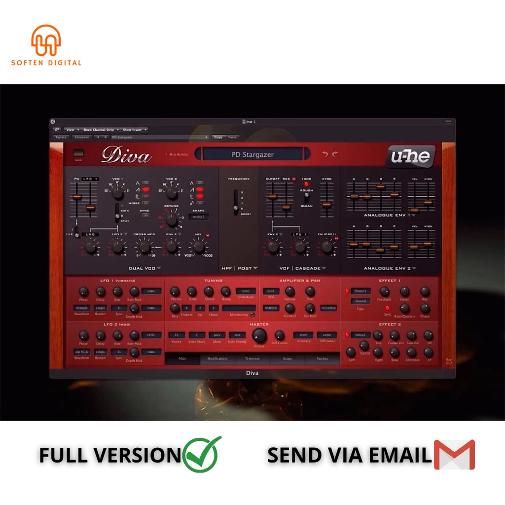 Jual U-He Diva v1 VST Plugin great monophonic and polyphonic ...