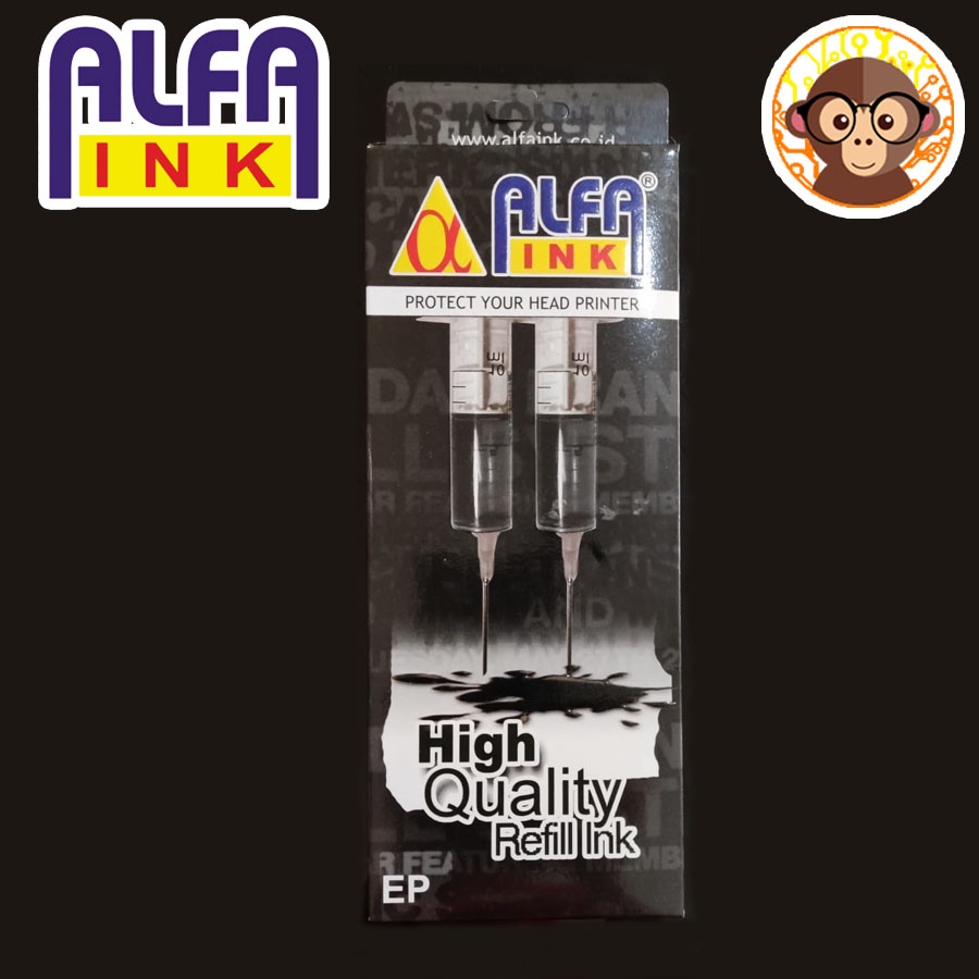 Jual Tinta Refill Printer Epson Alfa Ink Suntik Hitam 10ml | Shopee ...