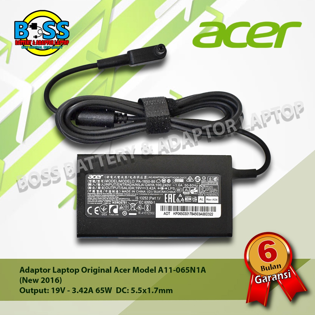 Jual Adaptor Original Acer A11-065N1A NEW 2016 19V 3.42A DC 5.5X1.7mm | Shopee Indonesia