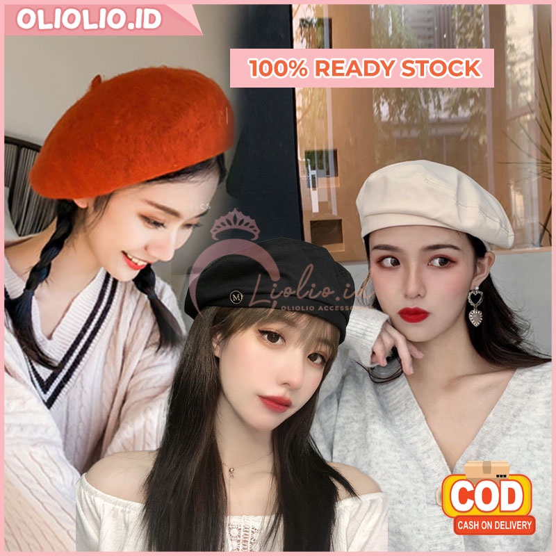 Jual Topi Baret Wanita Pelukis Wol Import Premium Beret Hat Fashion ...
