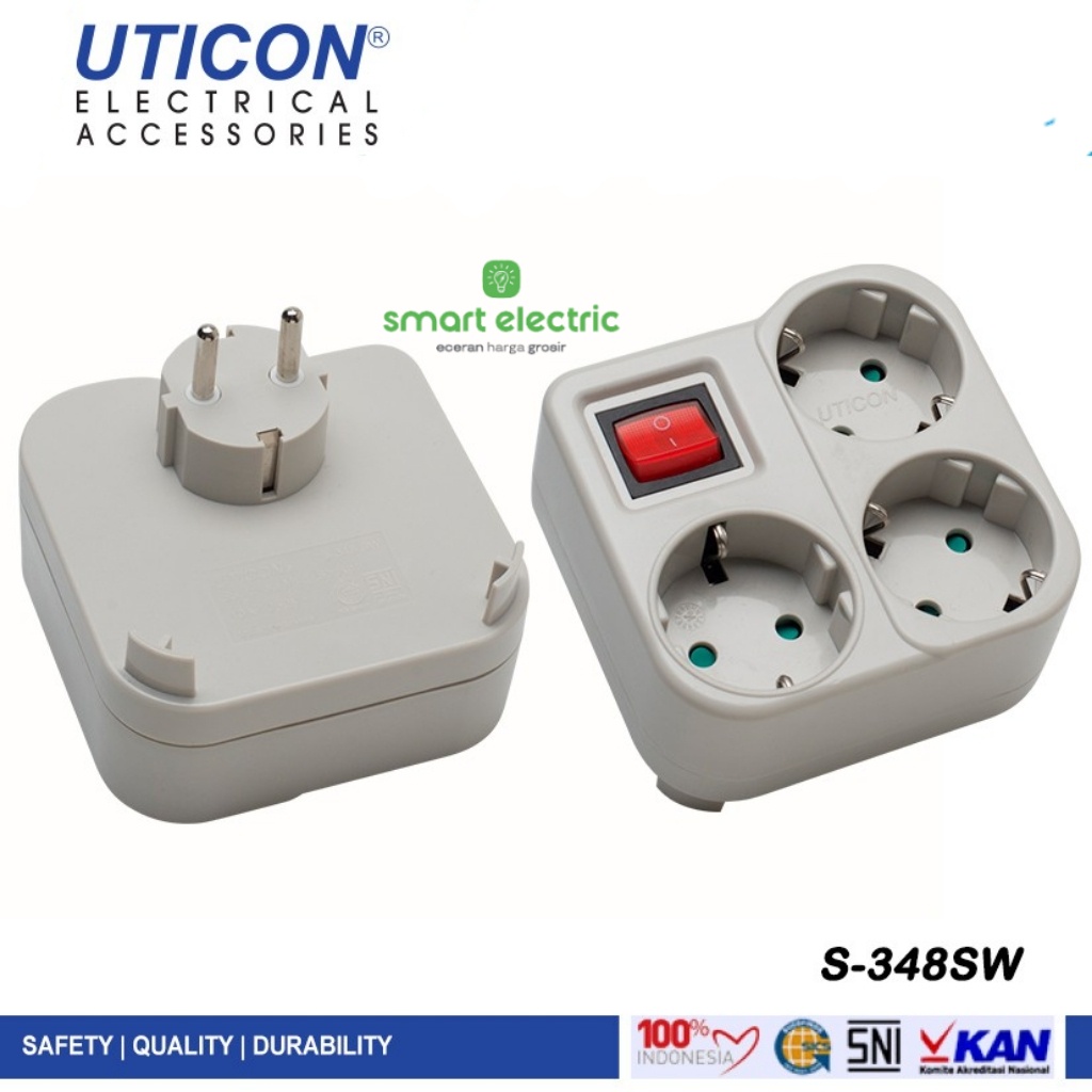 Jual Uticon Stop Kontak Arde Colokan Listrik Steker Saklar Lampu On Off ...