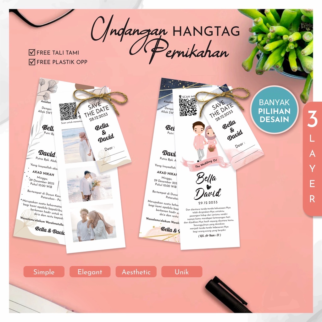 Jual Undangan Hangtag / Undangan Hang tag / Custom / Undangan ...