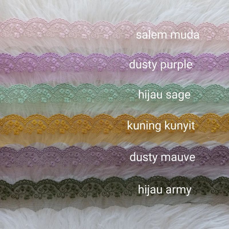 Jual Renda tile bunga bordir rajut brokat thile tule tille tyle baju ...