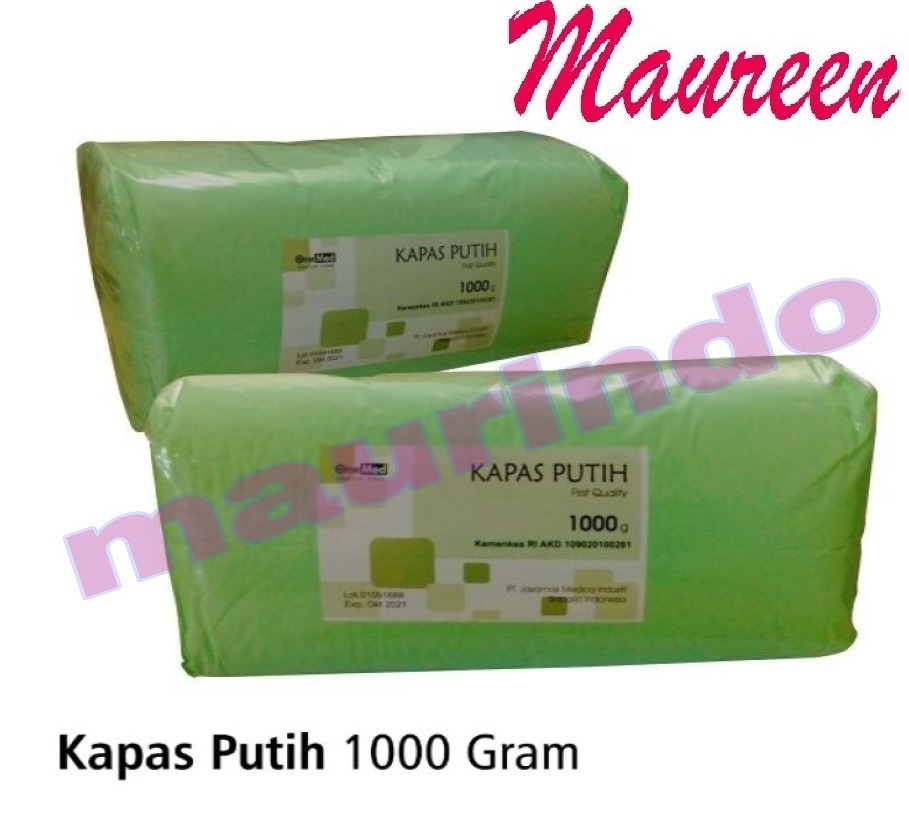 Jual Kapas Putih Pembalut 1000 Gram 1 Kg Onemed Kapas Gulung 1000Gram ...