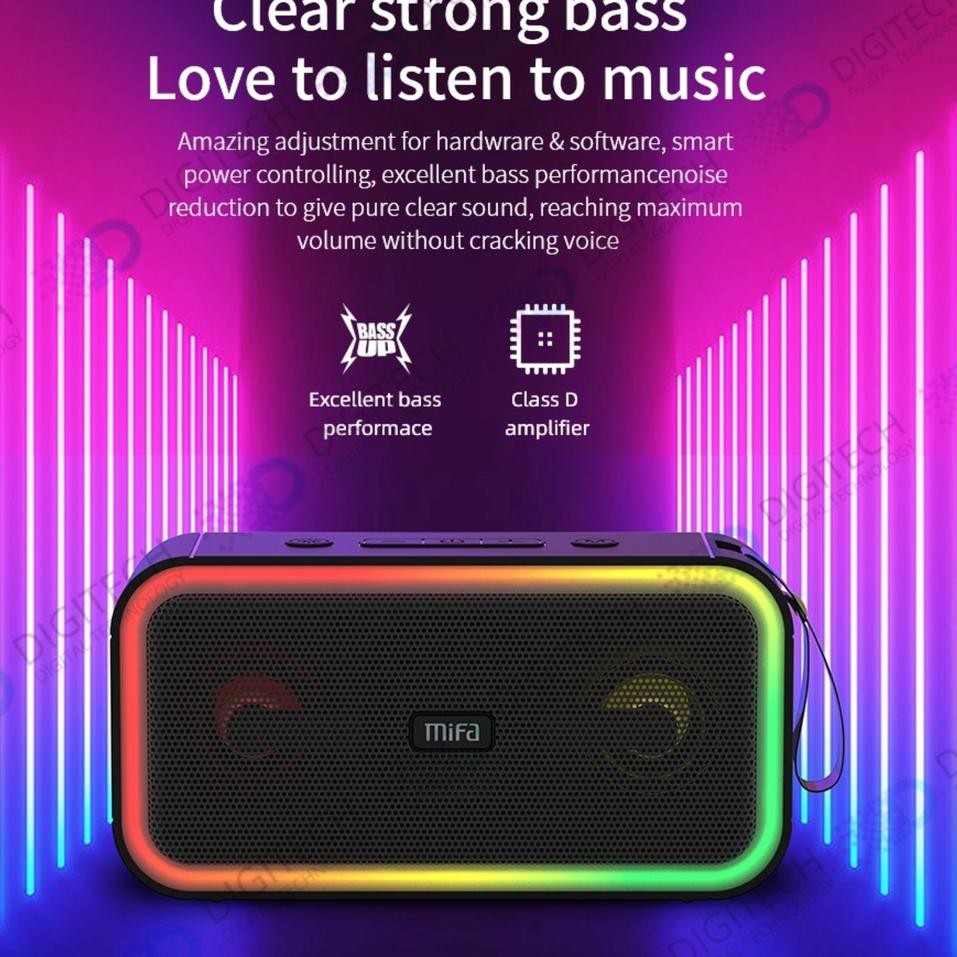 Jual MiFa F60 Bluetooth TWS Speaker 40W IPX7 Waterproof RGB LED Stereo ...