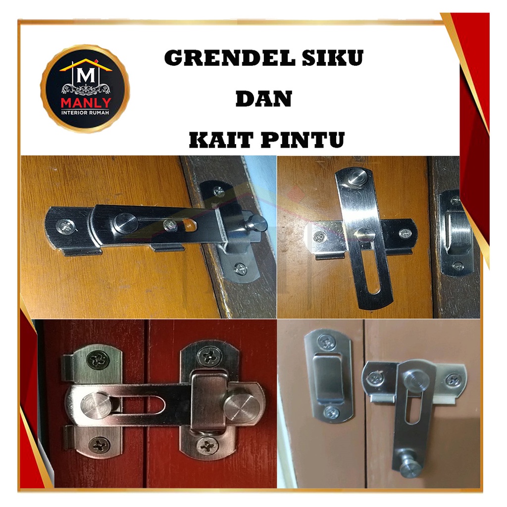 Jual Grendel Slot Pintu Siku dan Kait S (Kecil) & L (Besar) Isi (1pcs ...