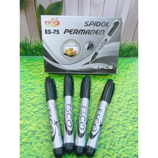 Jual Spidol ESCO Permanen isi 12pcs | Shopee Indonesia