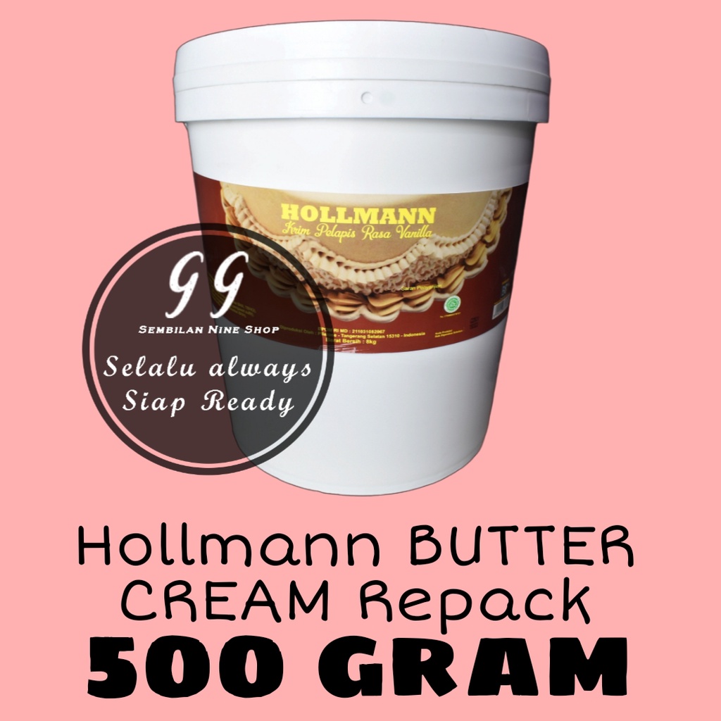 Jual HOLLMANN BUTTER CREAM 500 GRAM KRIM PELAPIS Rasa Vanilla Original ...
