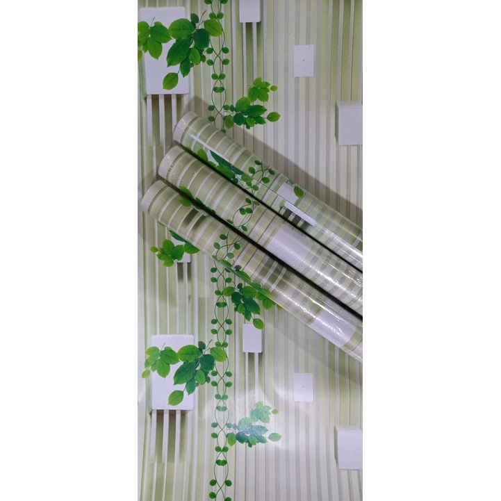 Jual WALLPAPER STIKER DINDING DAUN PAGAR RAMBAT HIJAU 45CM X 8M ...