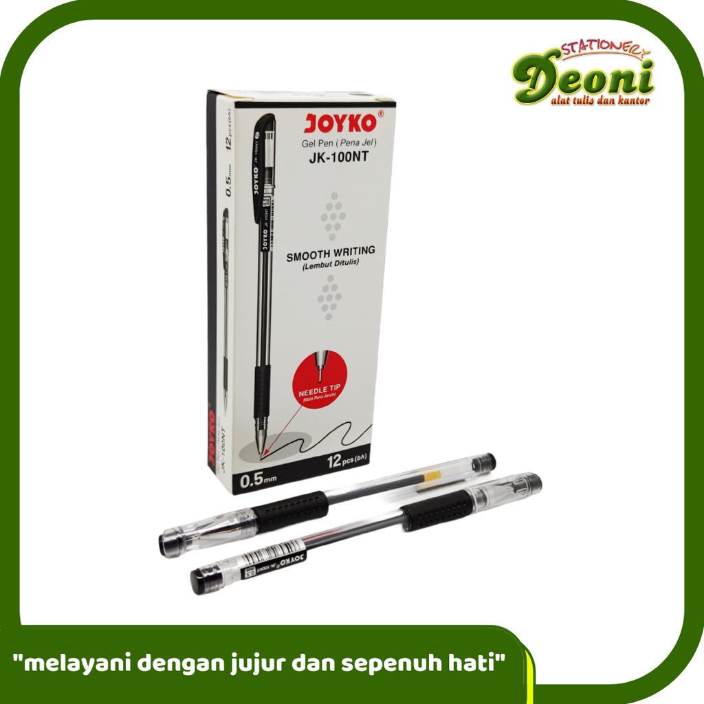 Jual JOYKO JK-100NT Gel Pen / Pulpen / Pena Joyko / 0.5 mm - Hitam ( 1 BOX, 12 PCS) | Shopee ...
