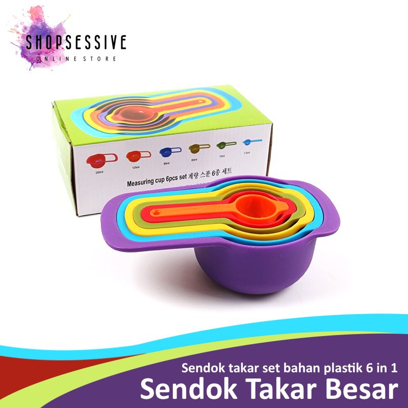 Jual Shopsessive Sendok Takar Besar 6in1/Measuring Sppon/Measuring Cup ...