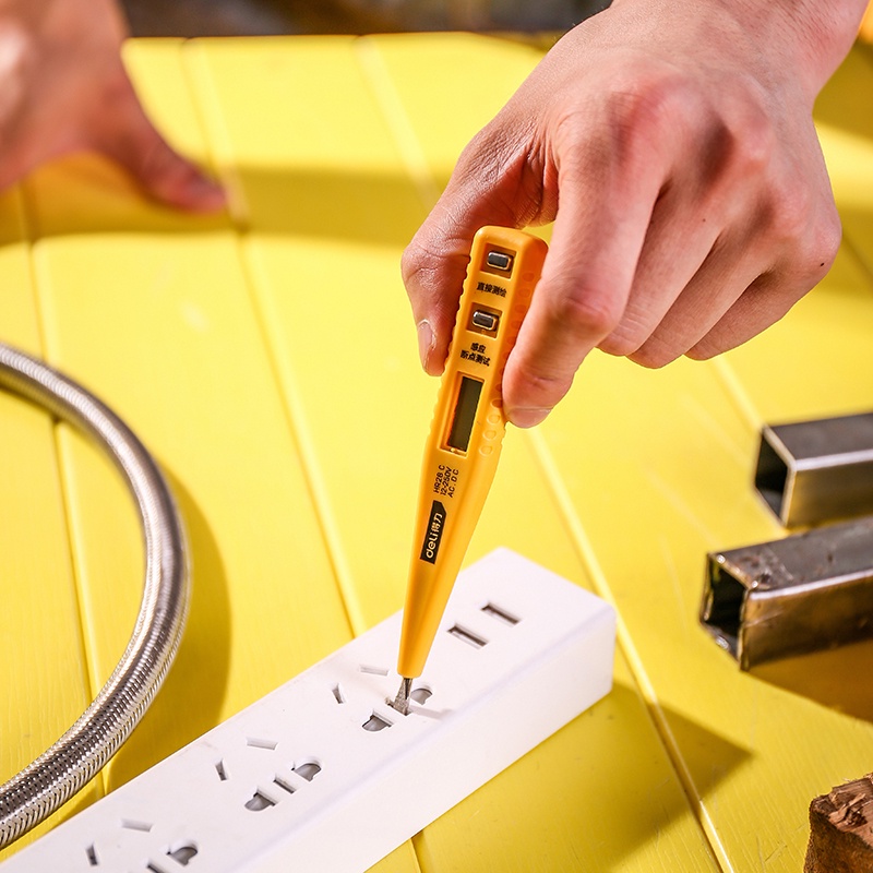 Jual Deli Digital Test Pen / Tespen Digital 12-250 VAC / DC 13 cm ...