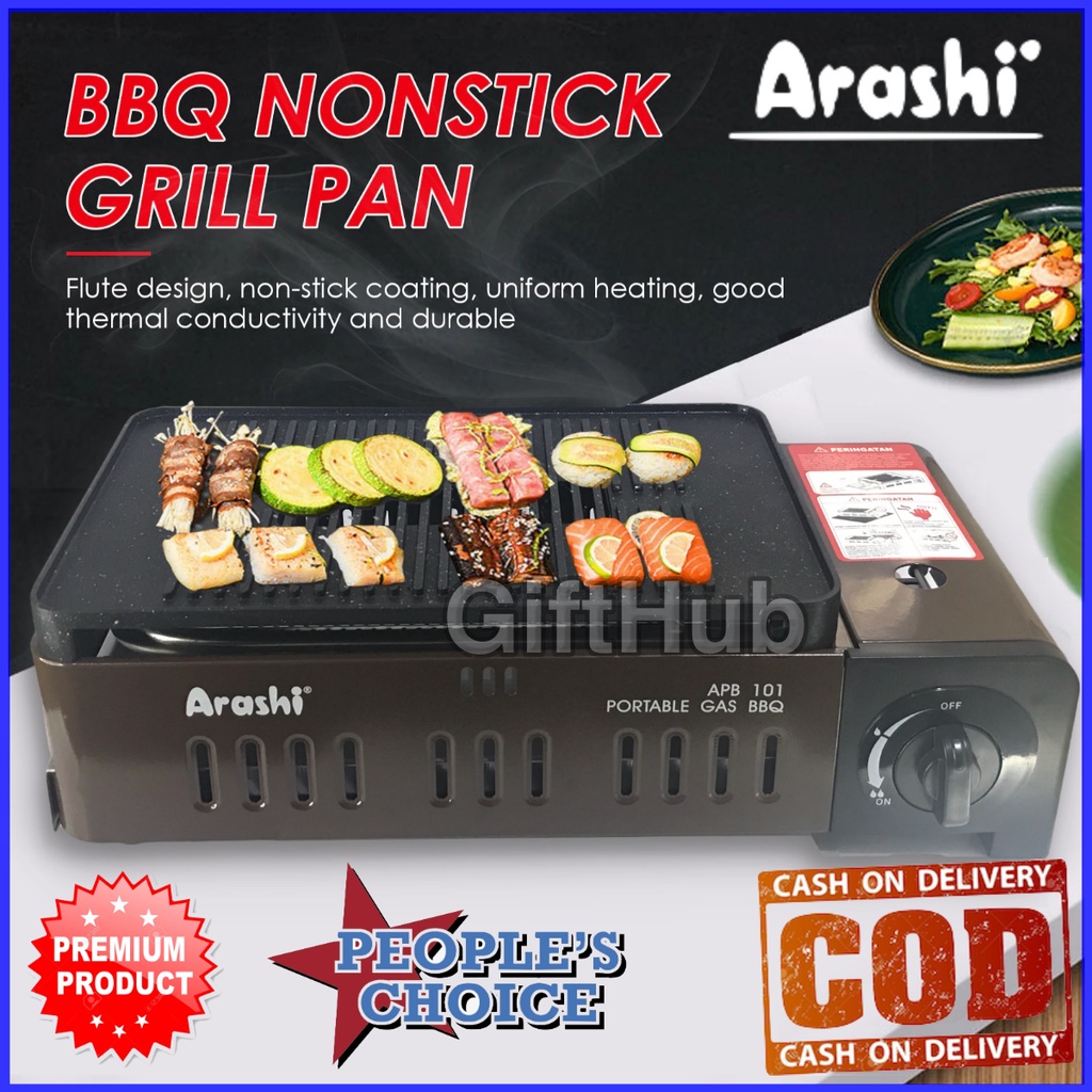 Jual Arashi Kompor Gas Portable BBQ APB 101 Free Grill Pan dan Grilling ...