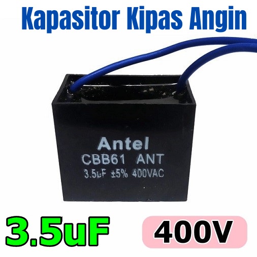 Jual Capacitor 3,5/400V AC Kotak Kapasitor Kipas Angin Kotak Hitam 3,5uF 400V | Shopee Indonesia
