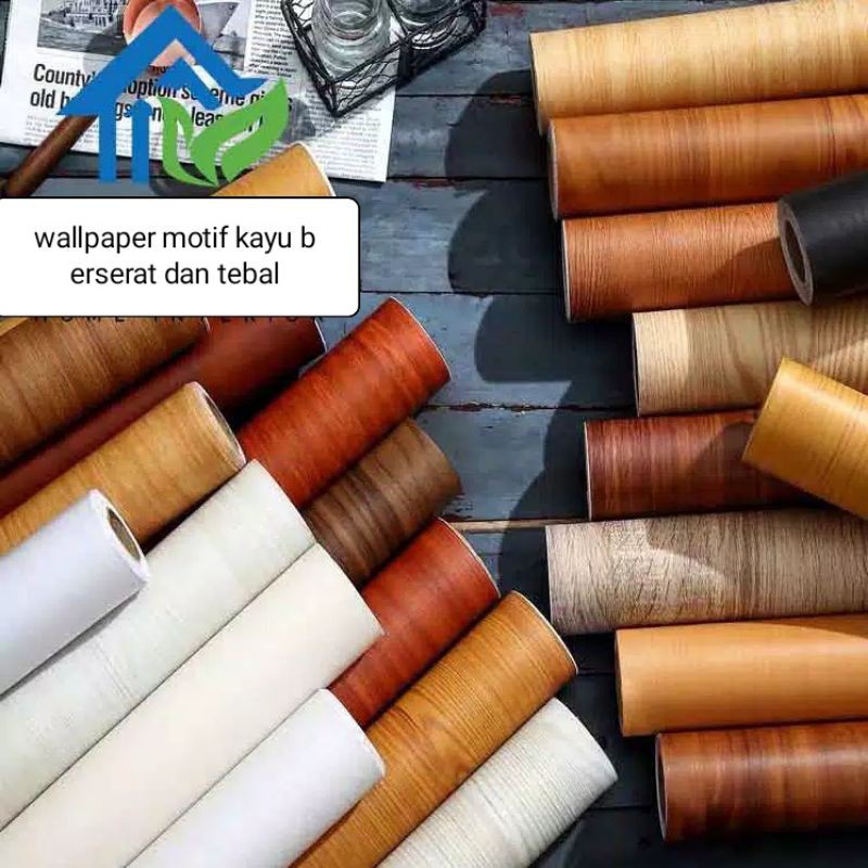Jual wallpaper Stiker kayu/ Sticker Motif Kayu - Dengan Serat - Lebar ...