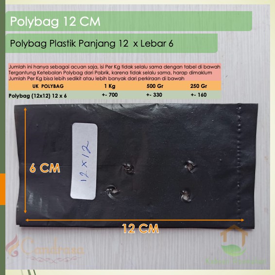 Jual Polybag Tanaman 12 Per 250 Gram / Plastik Polybag 12 x 12 ...