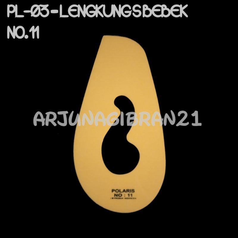 Jual PENGGARIS POLA JAHIT LENGKUNG S BEBEK No.11 Merk "POLARIS" - (PL ...