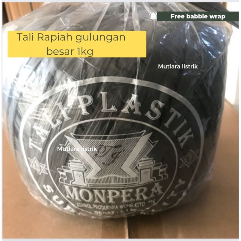 Jual Tali Rapia Gulungan Besar 1kg Tali Rafia 1 Roll Tali Plastik Hitam ...