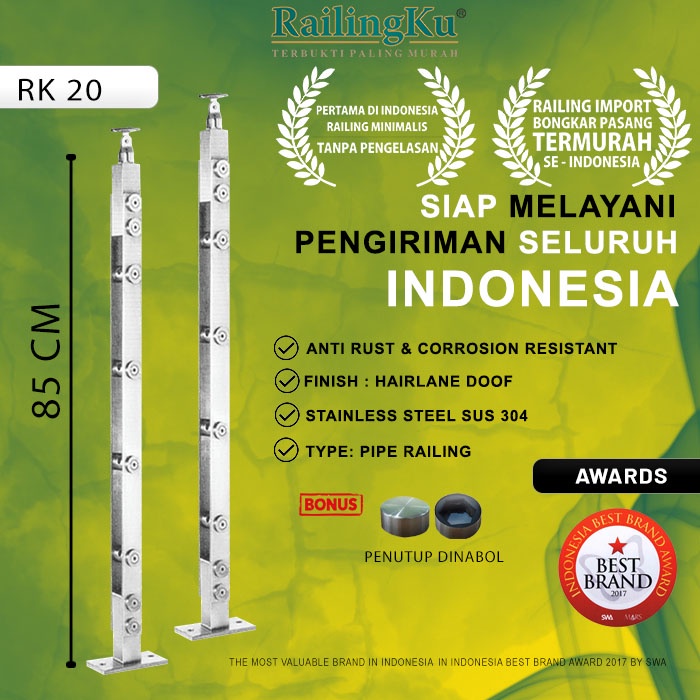 Jual Railing Tangga Pipa Jari Jari Minimalis Tiang Railingku RK 20 Railing Anti Karat Free ...