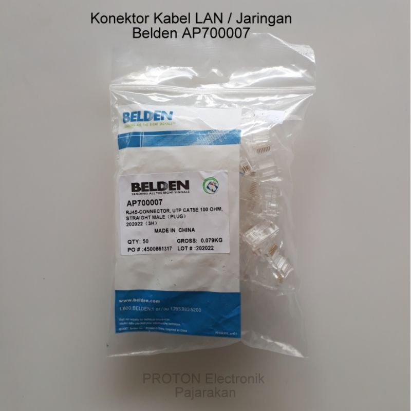 Jual Konektor RJ45 Belden Conektor UTP Connector AP700007 jack ...