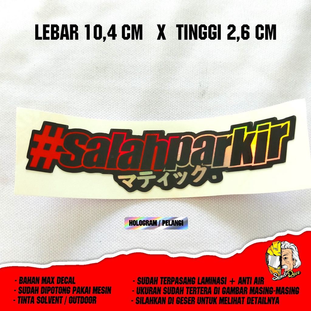 Jual sticker salah parkir / stiker #salahparkir / sticker motor racing ...