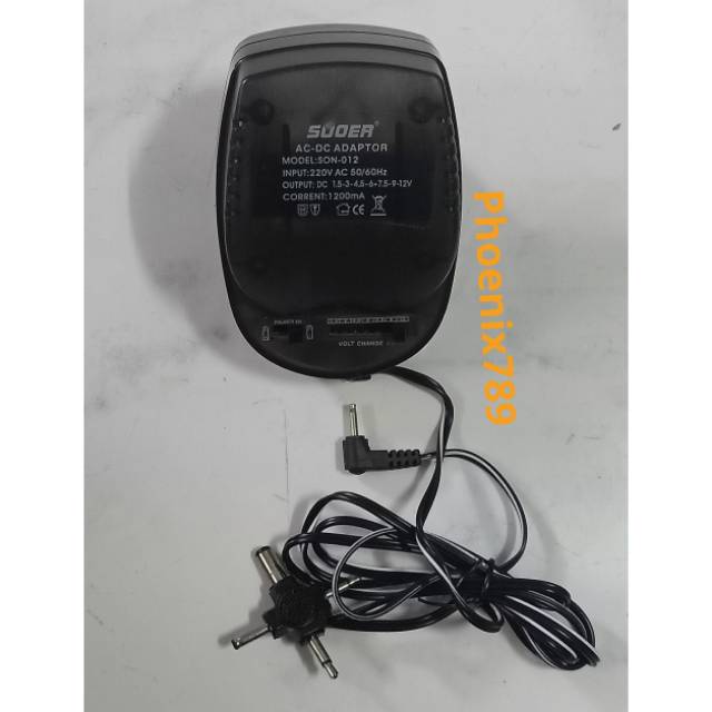 Jual Adapter Power Supply AC / DC 3V 4.5V 6V 7.5V 9V 12V untuk Alat ...