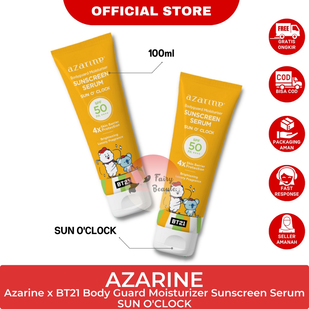 Jual Azarine x BT21 Bodyguard Moisturizer Sunscreen Serum SPF50 PA ...