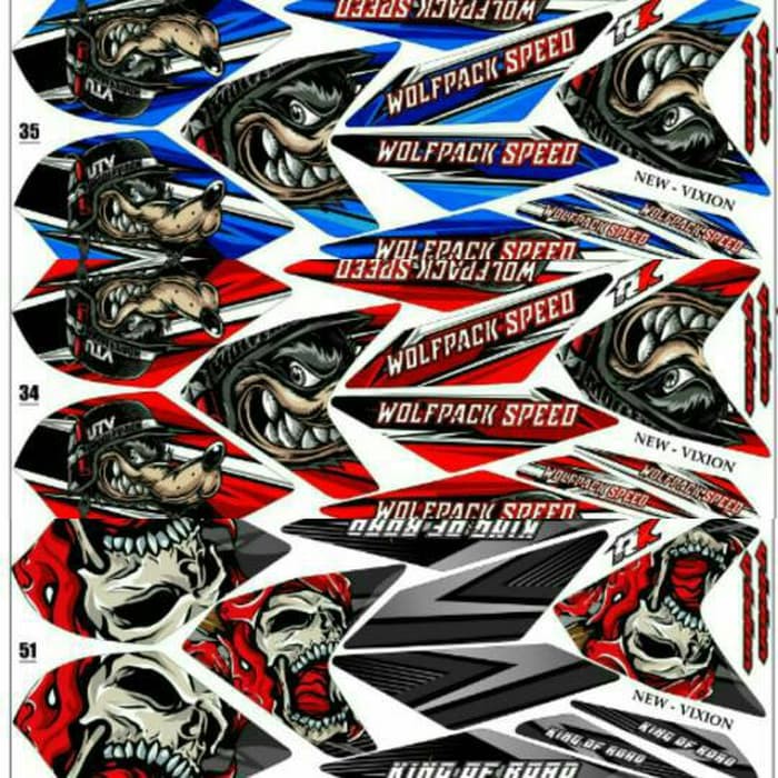 Jual Sticker / Striping Variasi Animasi Vixion New / NVA / NVL f270 ...