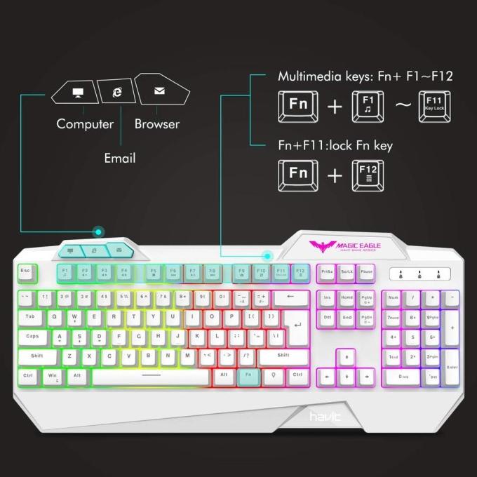 Jual HAVIT HV-KB558CM LED BACKLIT WIRED GAMING KEYBOARD MOUSE COMBO | Shopee Indonesia