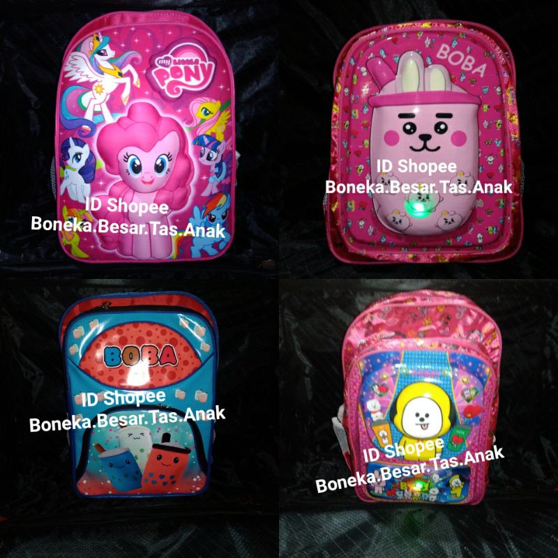 Jual tas ransel backpack anak sekolah 3D timbul sd TK kuda litlle poni pony kekinian boba korea ...
