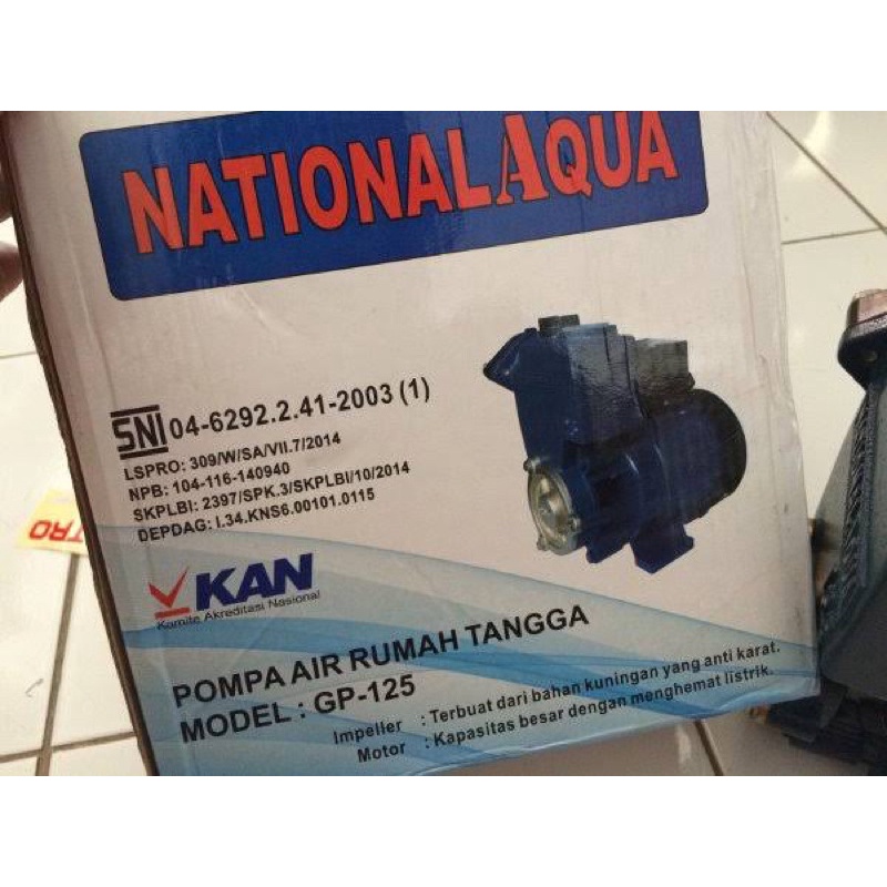 Jual Pompa National Aqua GP - 125 / Pompa air listrik rumah tangga ...