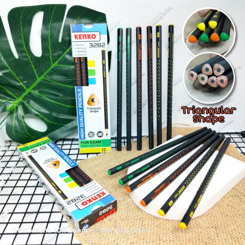 Jual Pensil Kenko 3282 Triangle Shape Segitiga (LUSIN) | Shopee Indonesia