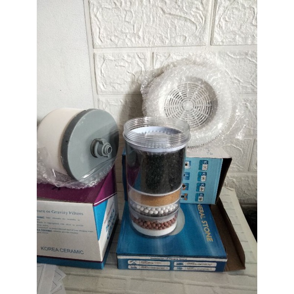 Jual filter air /saringan air mineral water pot paket lengkap catridge ...