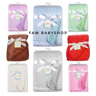 Jual Selimut Bayi Double Fleece Bubble Minky Dot Polos Bahan / Baby ...