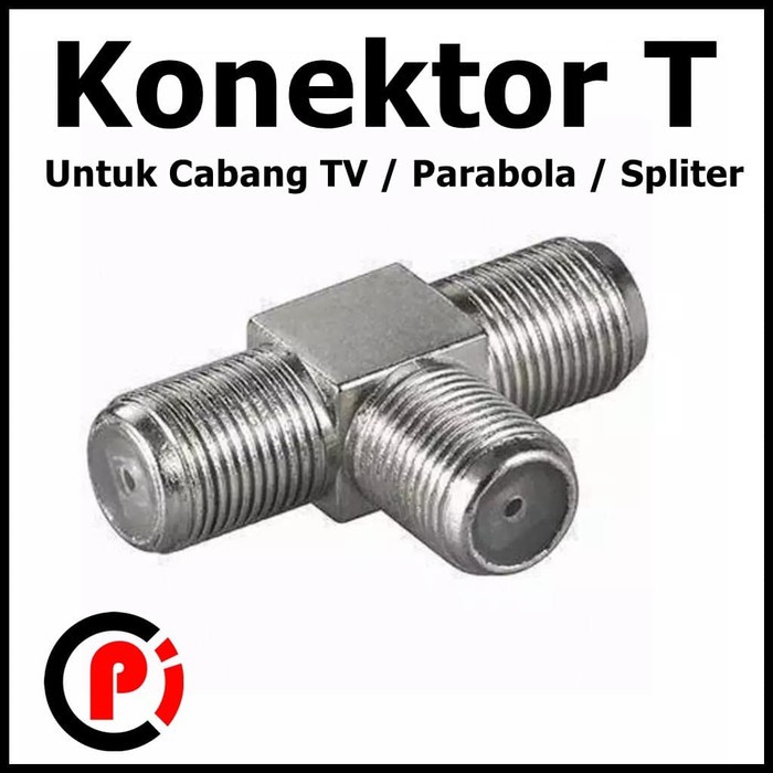 Jual Konektor Connector T 3 Way Derat RG6 Untuk Cabang TV Parabola ...