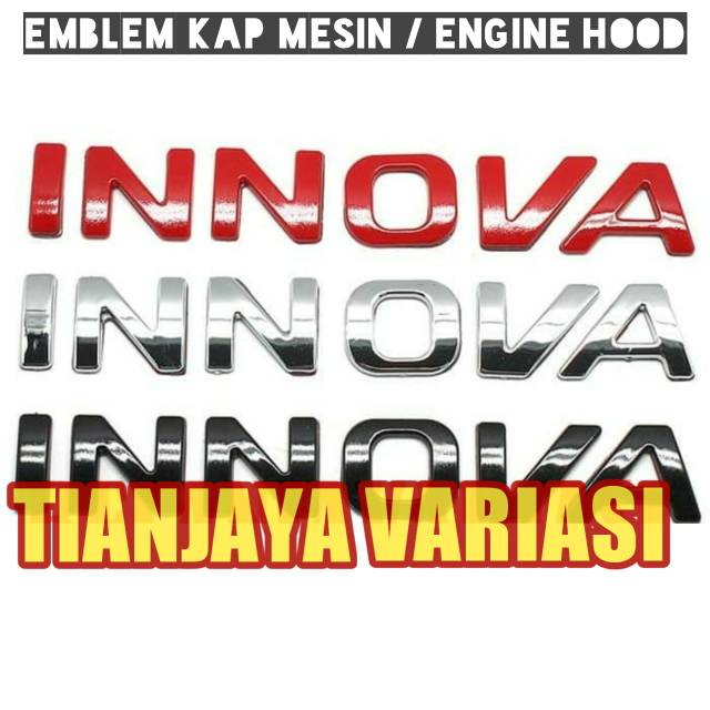 Jual Emblem Kap Mesin Mobil Tulisan INNOVA Huruf Timbul High Quality ...