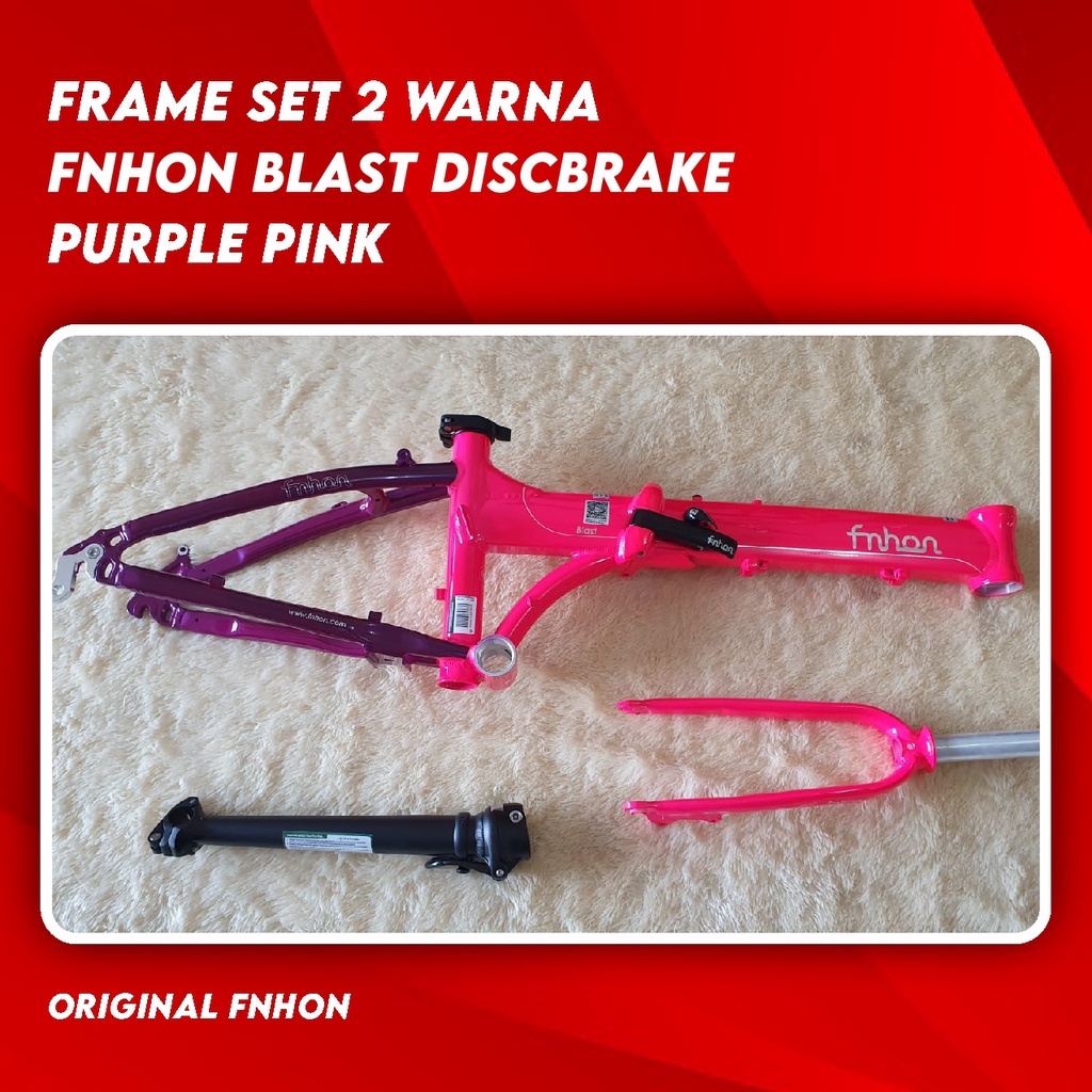 Jual Frame Set Fnhon Blast Discbrake 2 Warna Purple Pink 20 22 inch ...