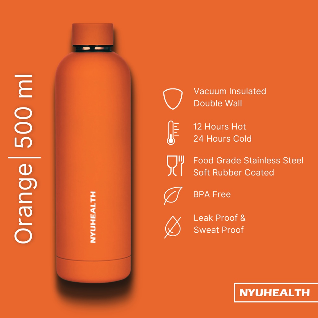 Jual Nyuhealth Botol Minum Tumbler Stainless Steel Thermos Warna Orange ...