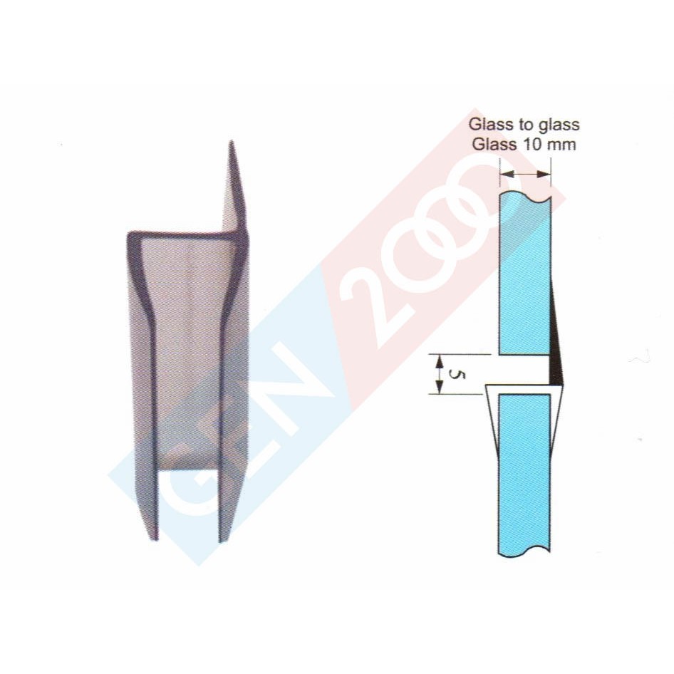Jual Glass Water Seal Clip Polycarbonate Seal Pintu Kaca Lurus Model H ...