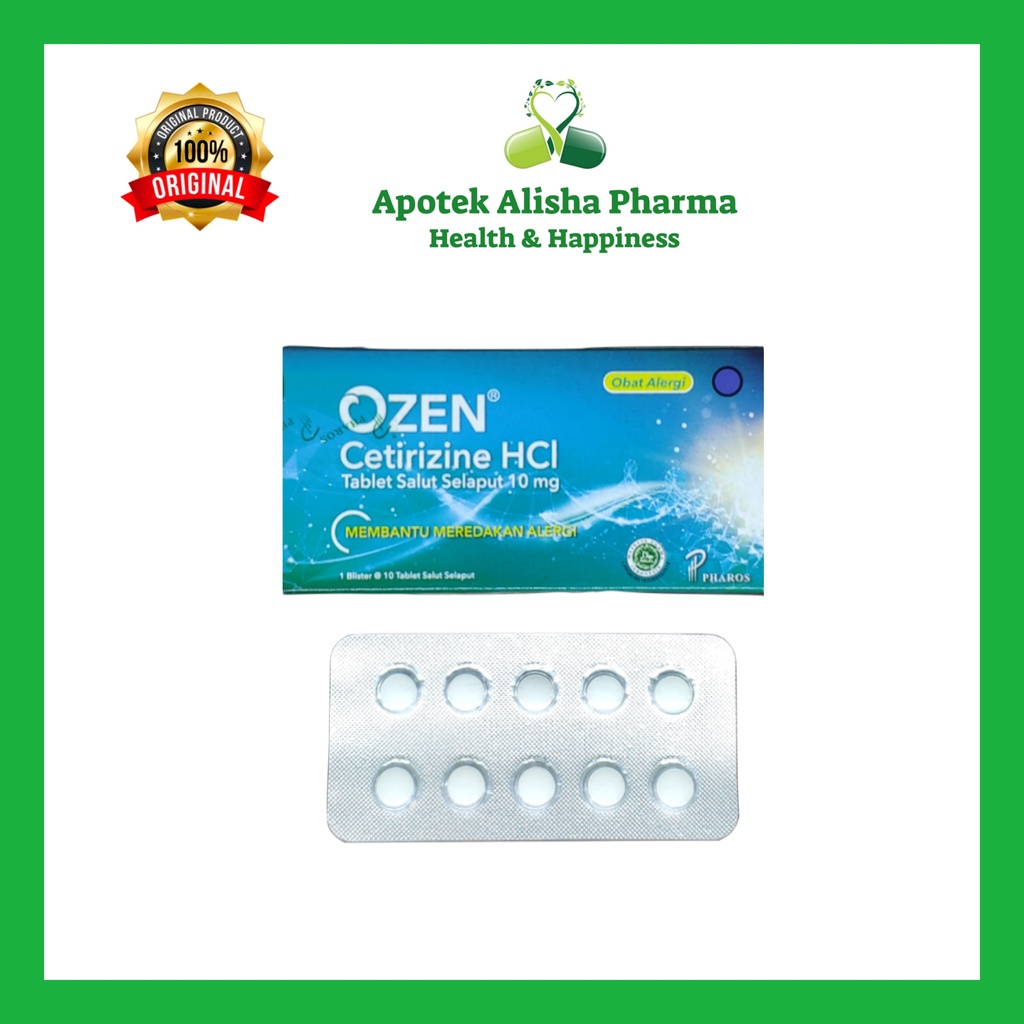 Jual Ozen Tablet (Strip 10tablet) - Ozen Cetirizine Tablet Obat Alergi ...