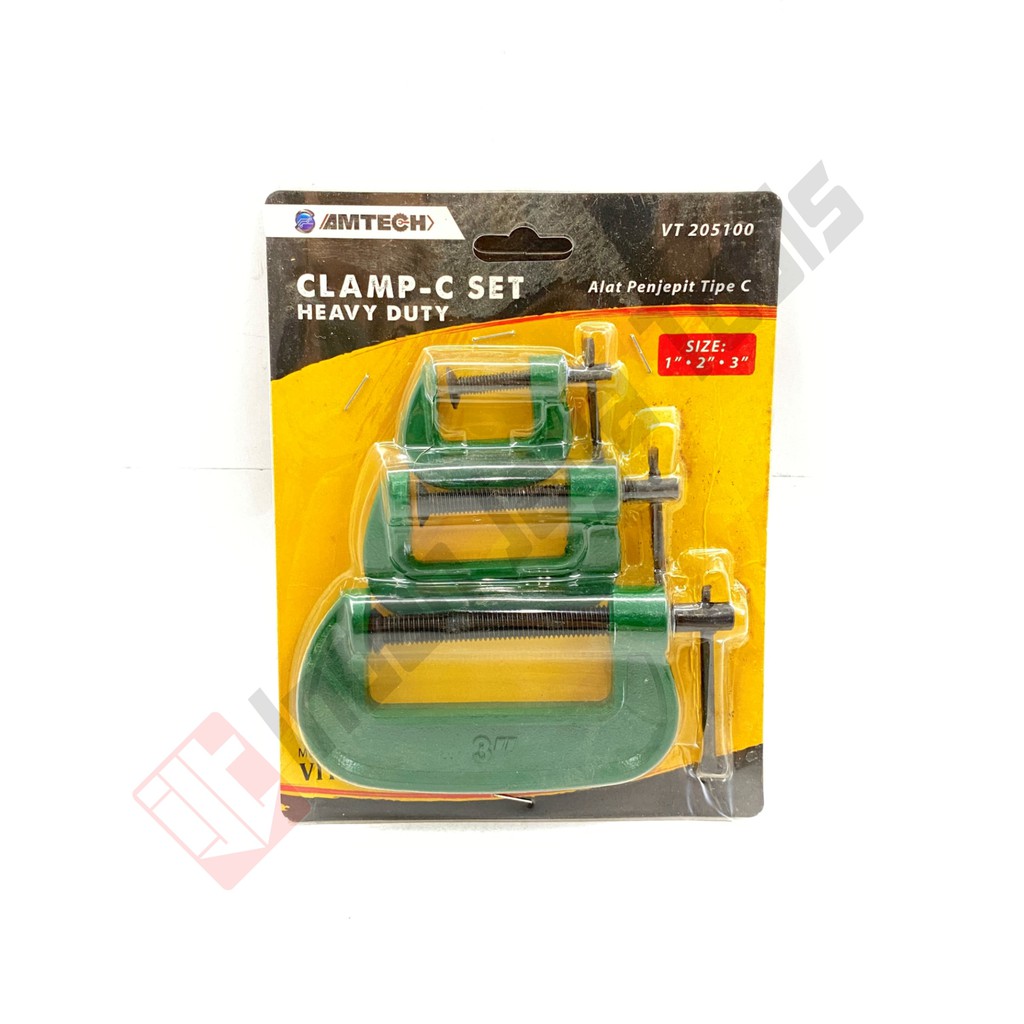 Jual AMTECH Klem C Set 3 Pcs - Catok Clamp 1 2 3 Inch | Shopee Indonesia