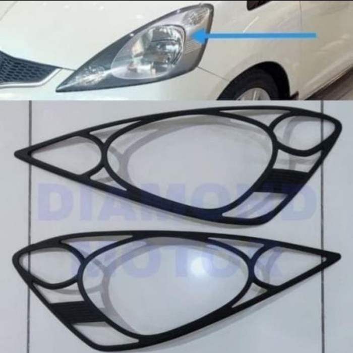 Jual Head Lamp Garnis Garnish Depan New Jazz 2008 2009 2010 Hitam Black ...